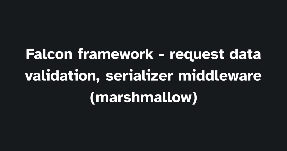 Falcon framework - request data validation, serializer middleware ...